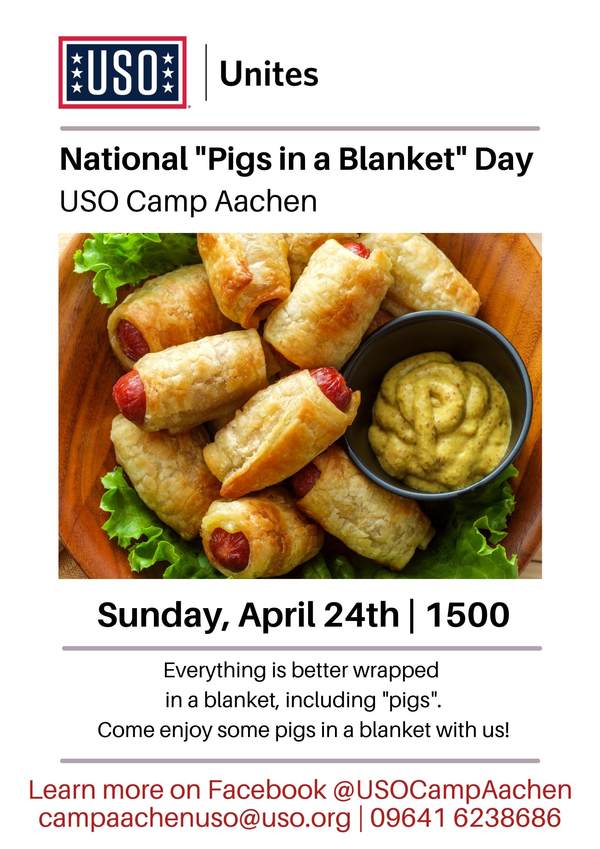 2022 National "Pigs in a Blanket" Day (18+) • USO Bavaria