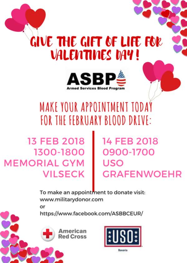 ASBP Valentine's Day Blood Drive • USO Bavaria
