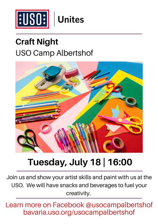 2023 USO Camp Albertshof Craft Night • USO Bavaria
